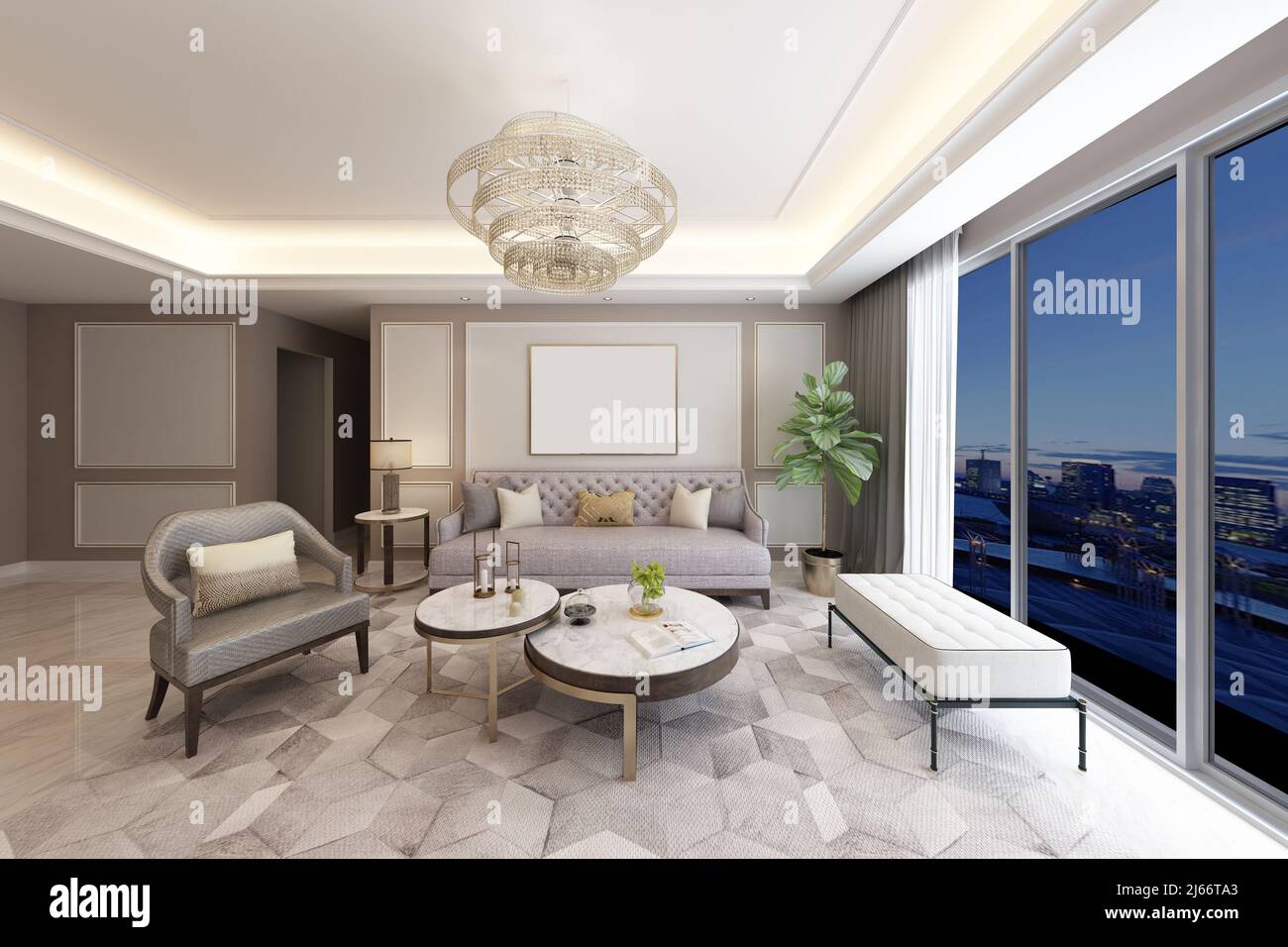 modern living room, 3d rendering Stock Photo - Alamy