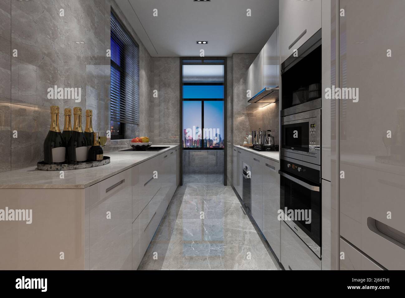 simple kitchen, 3d rendering Stock Photo - Alamy