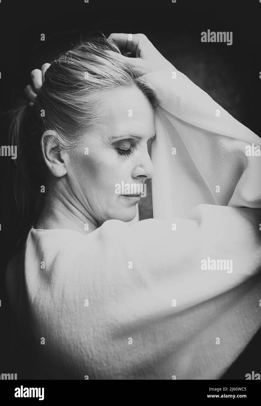 Feeling serene Black and White Stock Photos & Images - Alamy