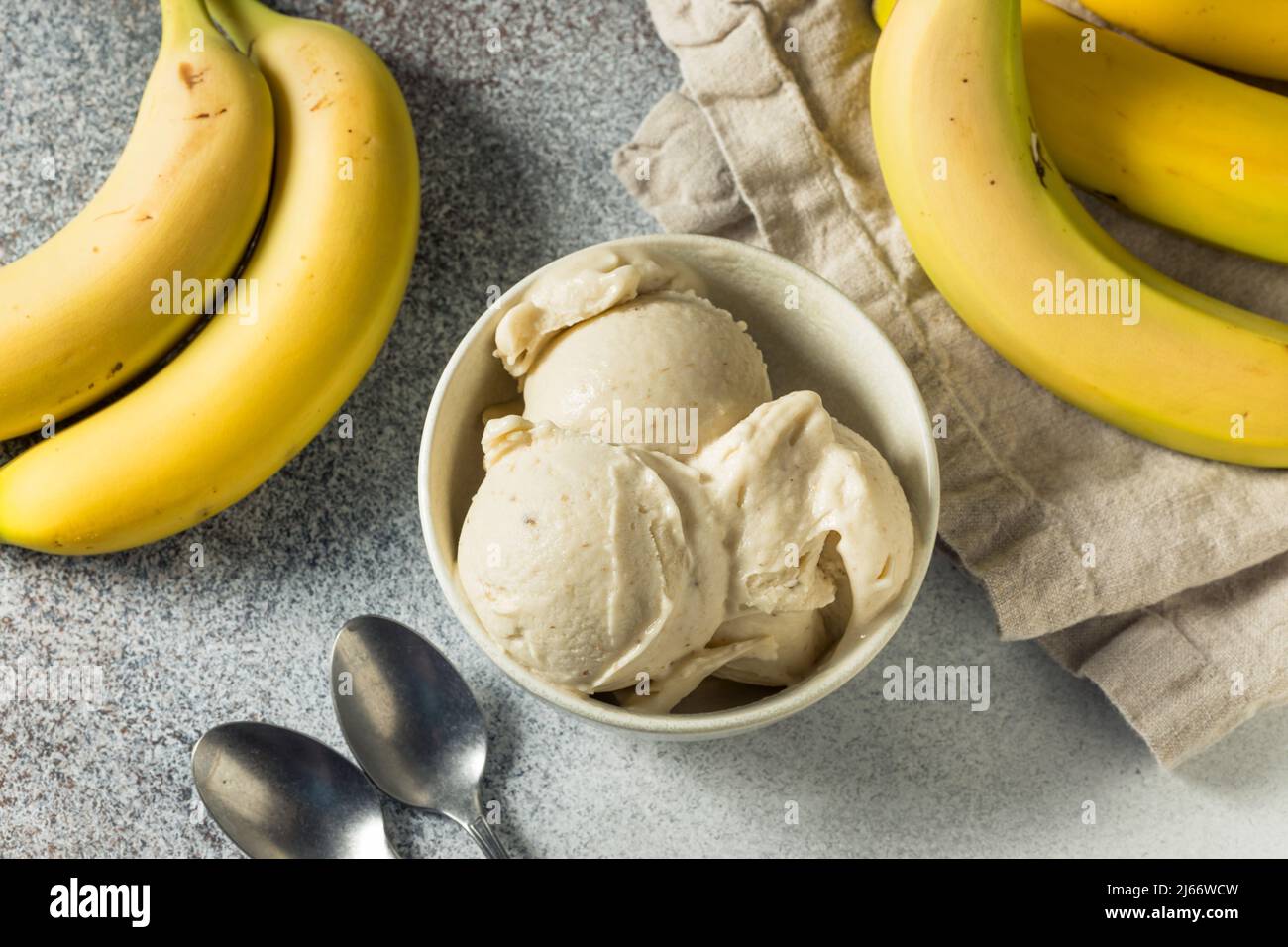 Homemade Healthy Vegan Banana Ice Cream Ready to Eat Stock Photo - Alamy