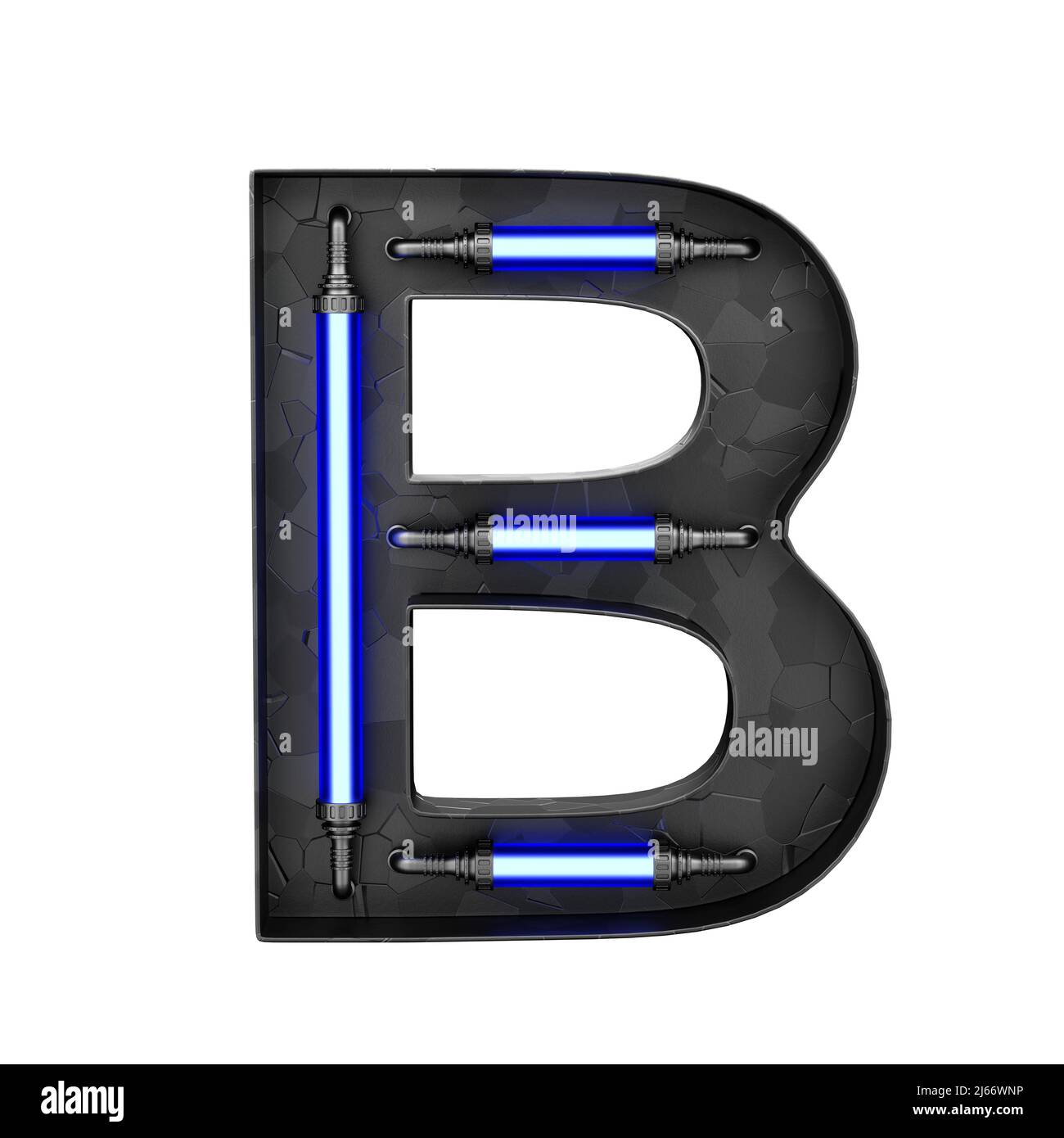 Futuristic technology font. Letter B. 3d render Stock Photo - Alamy