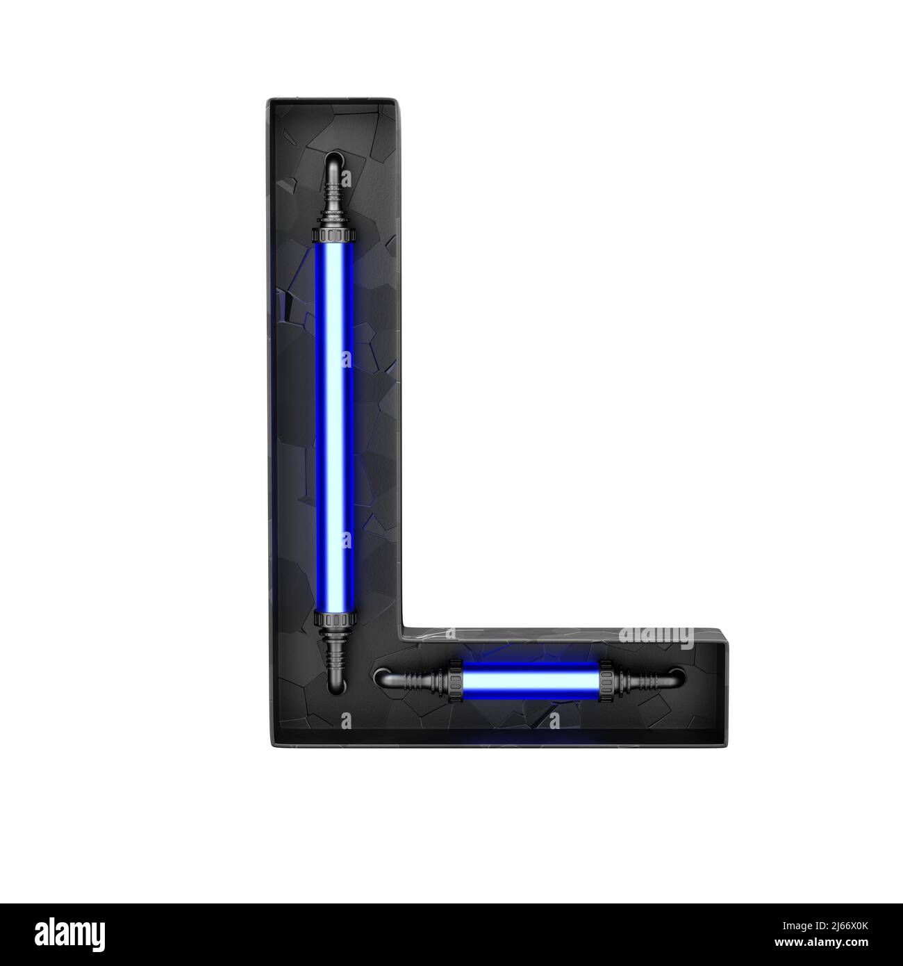 Futuristic technology font. Letter L. 3d render Stock Photo - Alamy