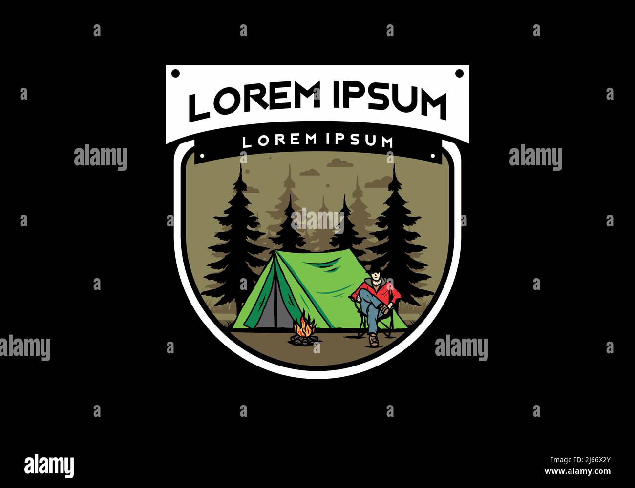 Relax in front of the tent illustration design Stock Vector Image & Art ...