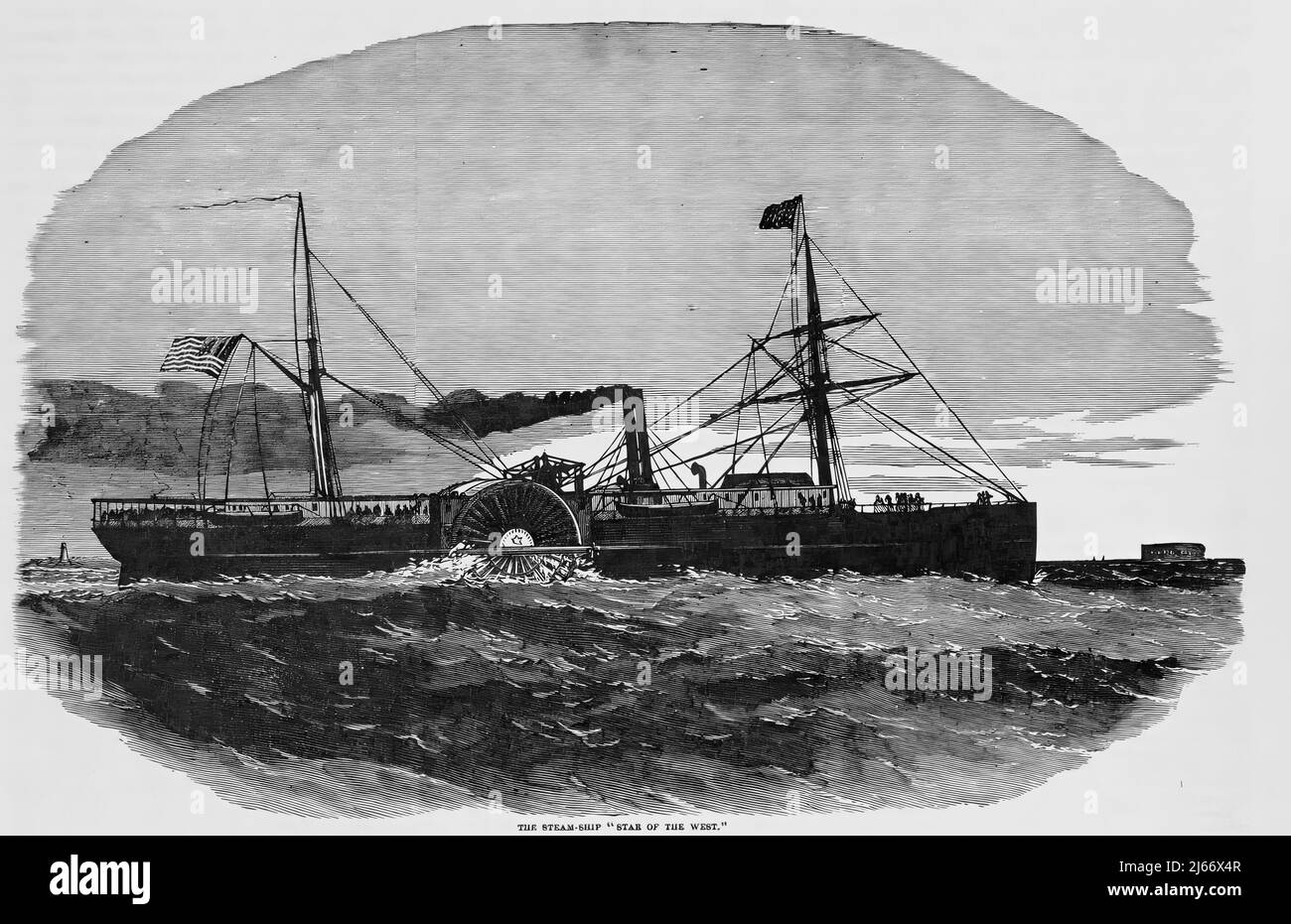 The Steam-Ship "Star of the West" in the American Civil War. 19th ...