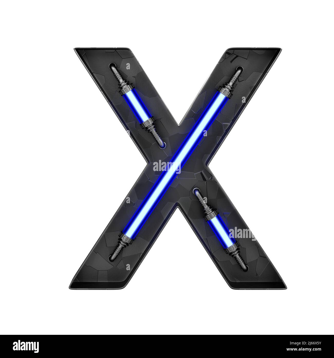 Futuristic technology font. Letter X. 3d render Stock Photo - Alamy