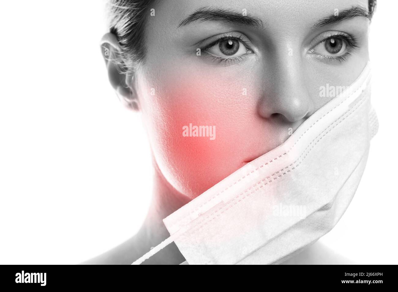 Maskne - acne breakouts from wearing a face mask Stock Photo - Alamy