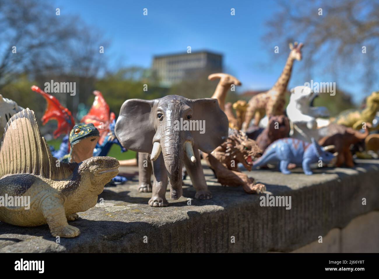 Plastic toys at the flea market in Hanover (Nr. 1 Stock Photo - Alamy