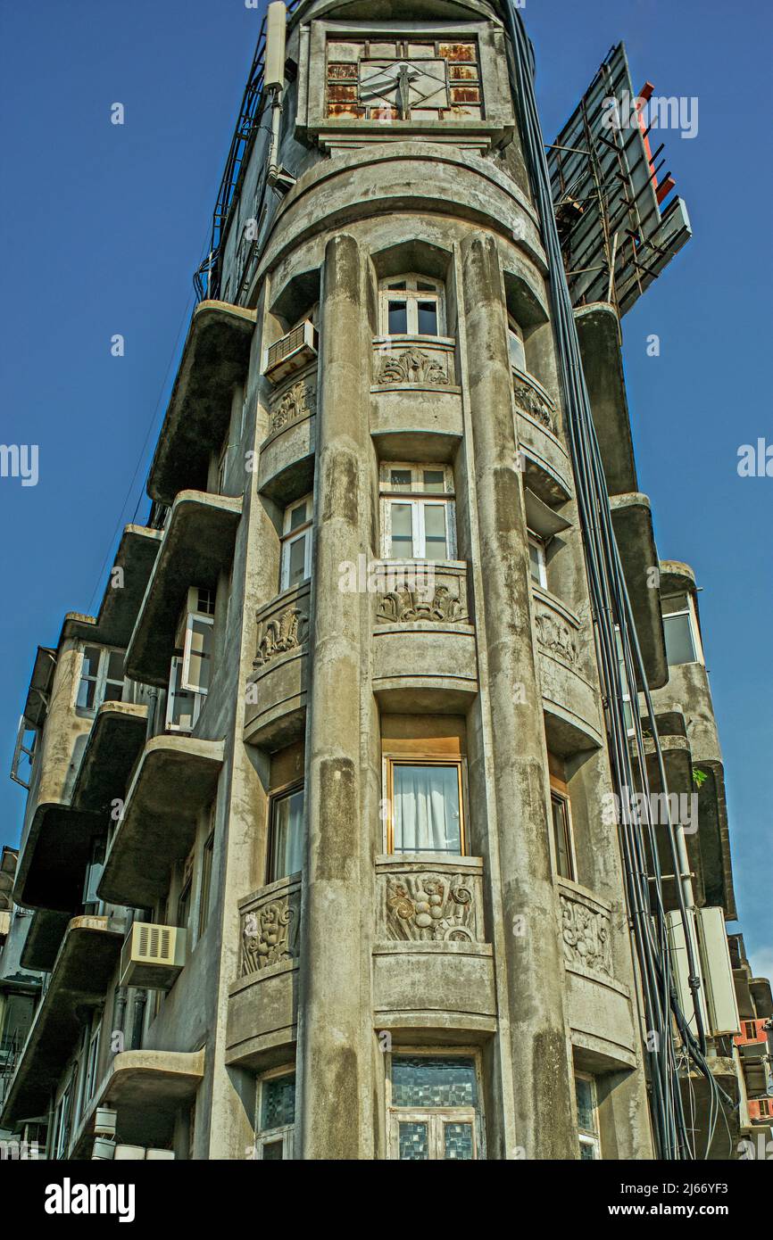 03 04 2019 Art Deco Building With Clock Tower between two Roads ...