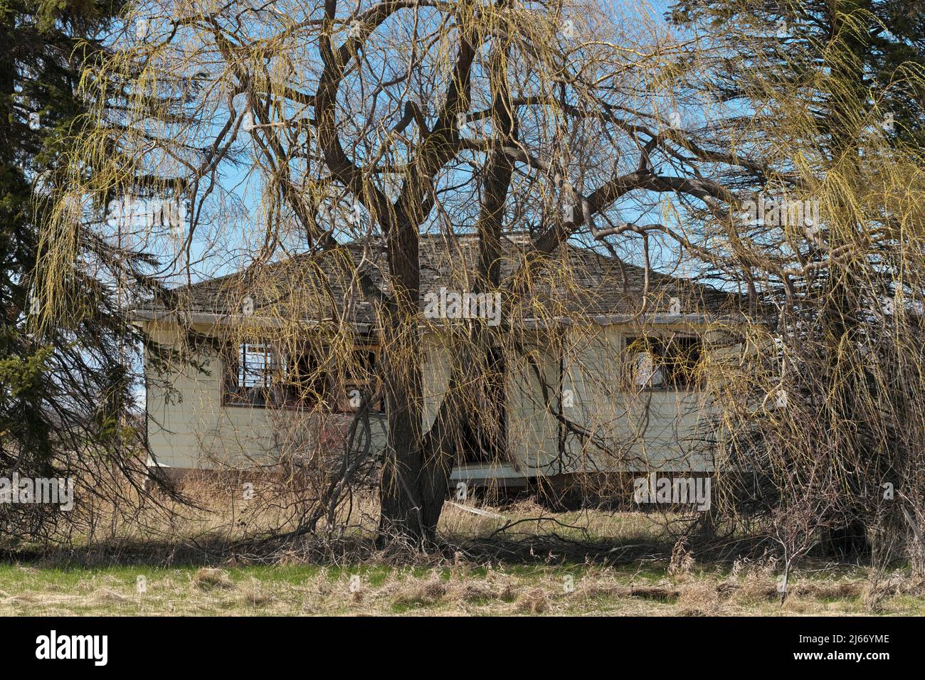 Spooky and Creepy Abandoned Derelict Crumbling Home in Rural Setting ...