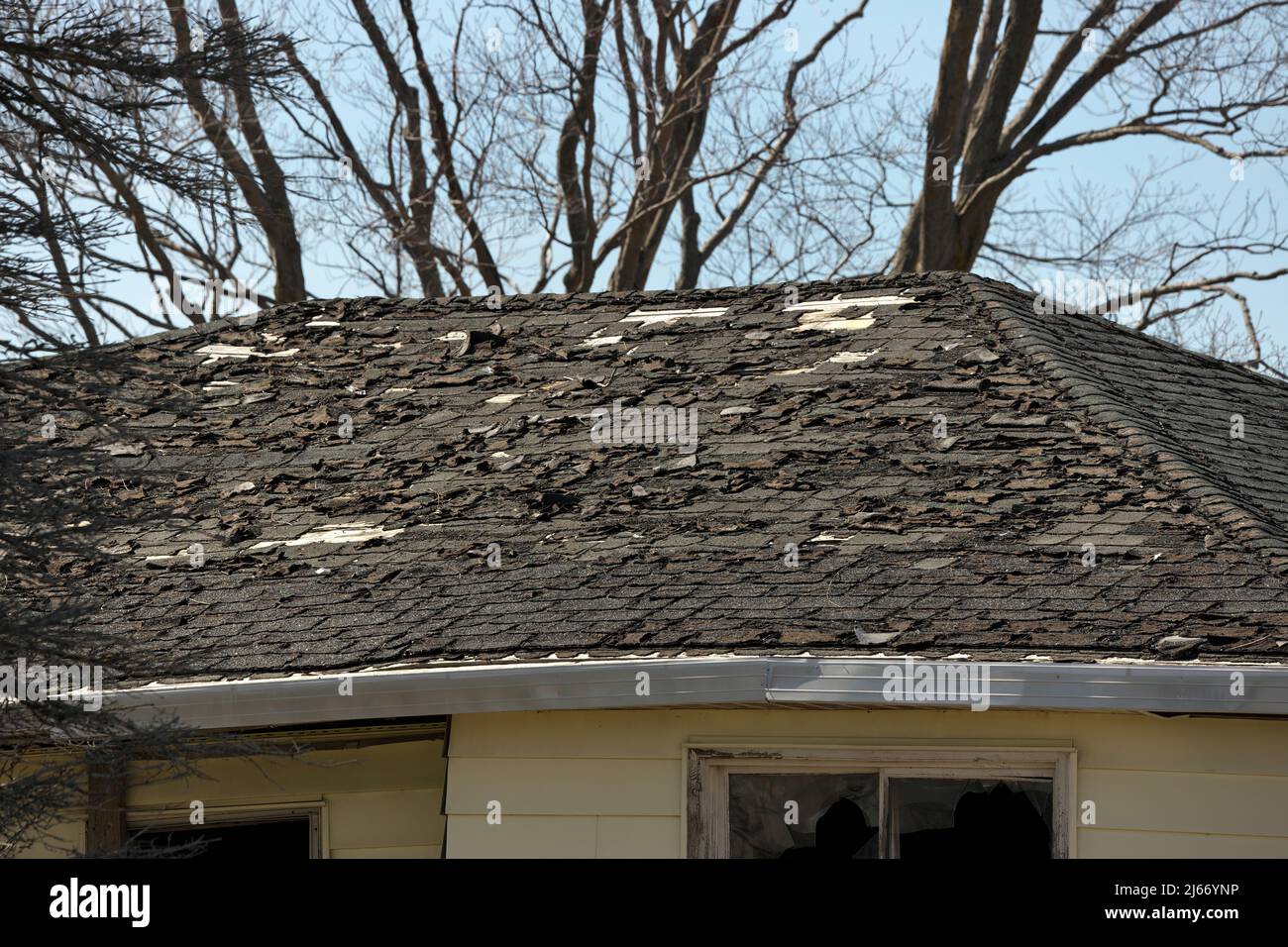 Residential Roof in Desperate Need of Repair or Replacement with ...