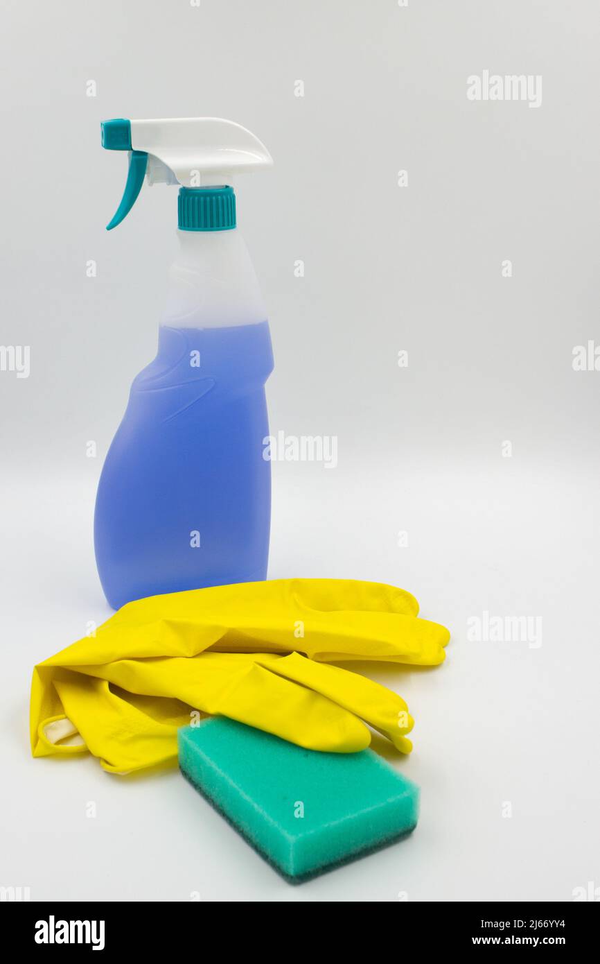 Home cleaning, housekeeping concept, Set of various bright cleaning ...