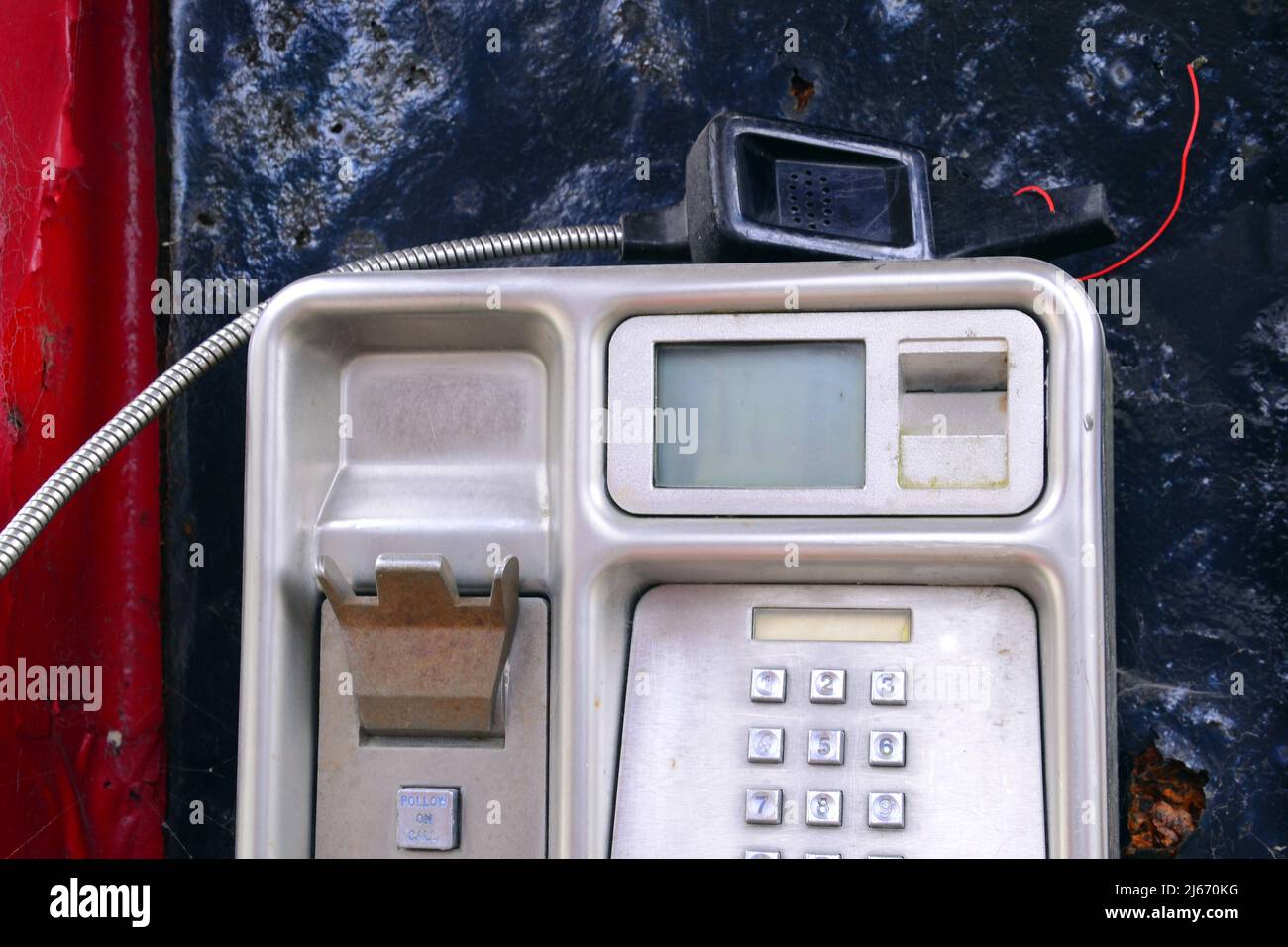 Vandalised phone box in Eskdale, Cumbria, England, United Kingdom ...
