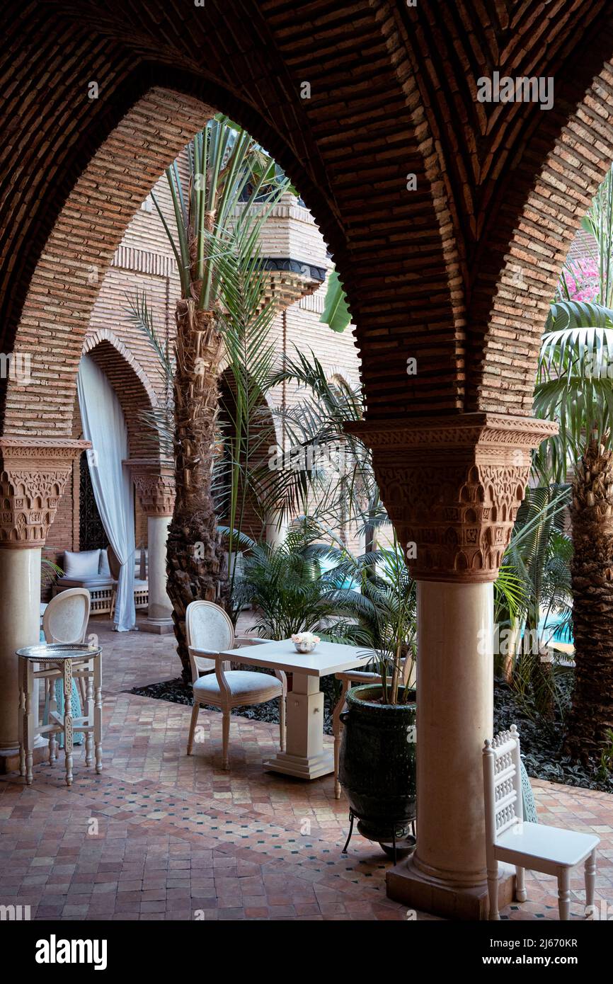 Traveling in Morocco. Traditional Riad in Marrakech Stock Photo - Alamy