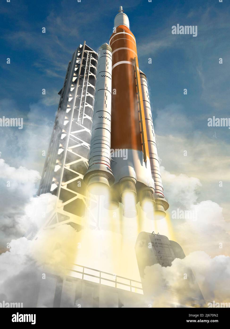 takeoff of the SLS launcher of the artemis program Stock Photo - Alamy