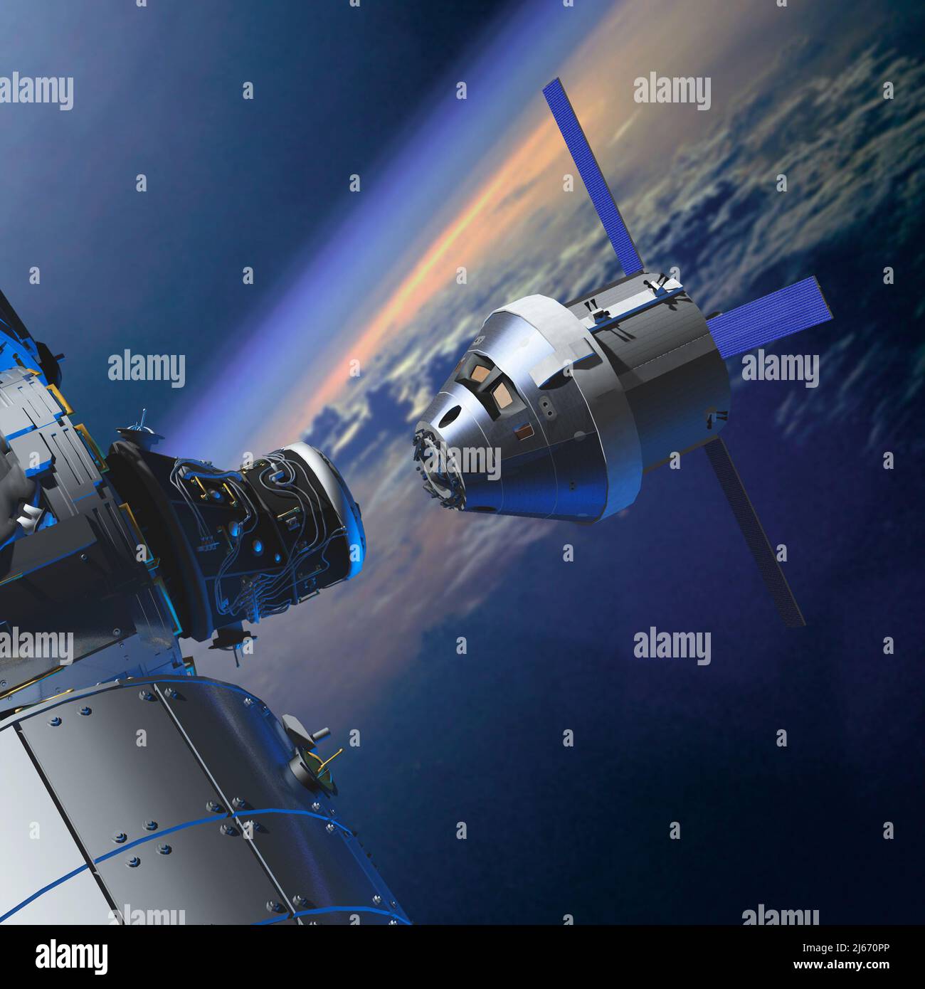 american spacecraft dragon docking ISS Stock Photo - Alamy
