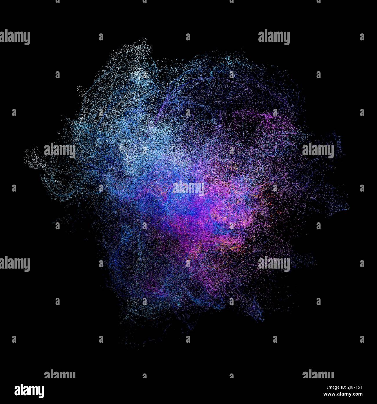 color cloud on black. 3d render Stock Photo - Alamy