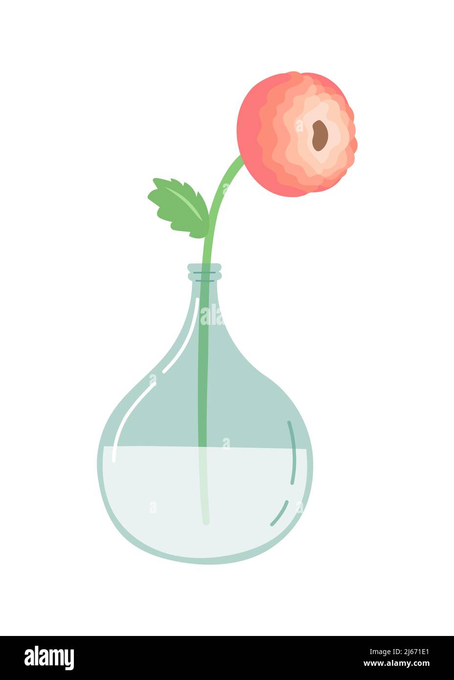 Flower in vase, simple flat design vector Stock Vector Image & Art - Alamy