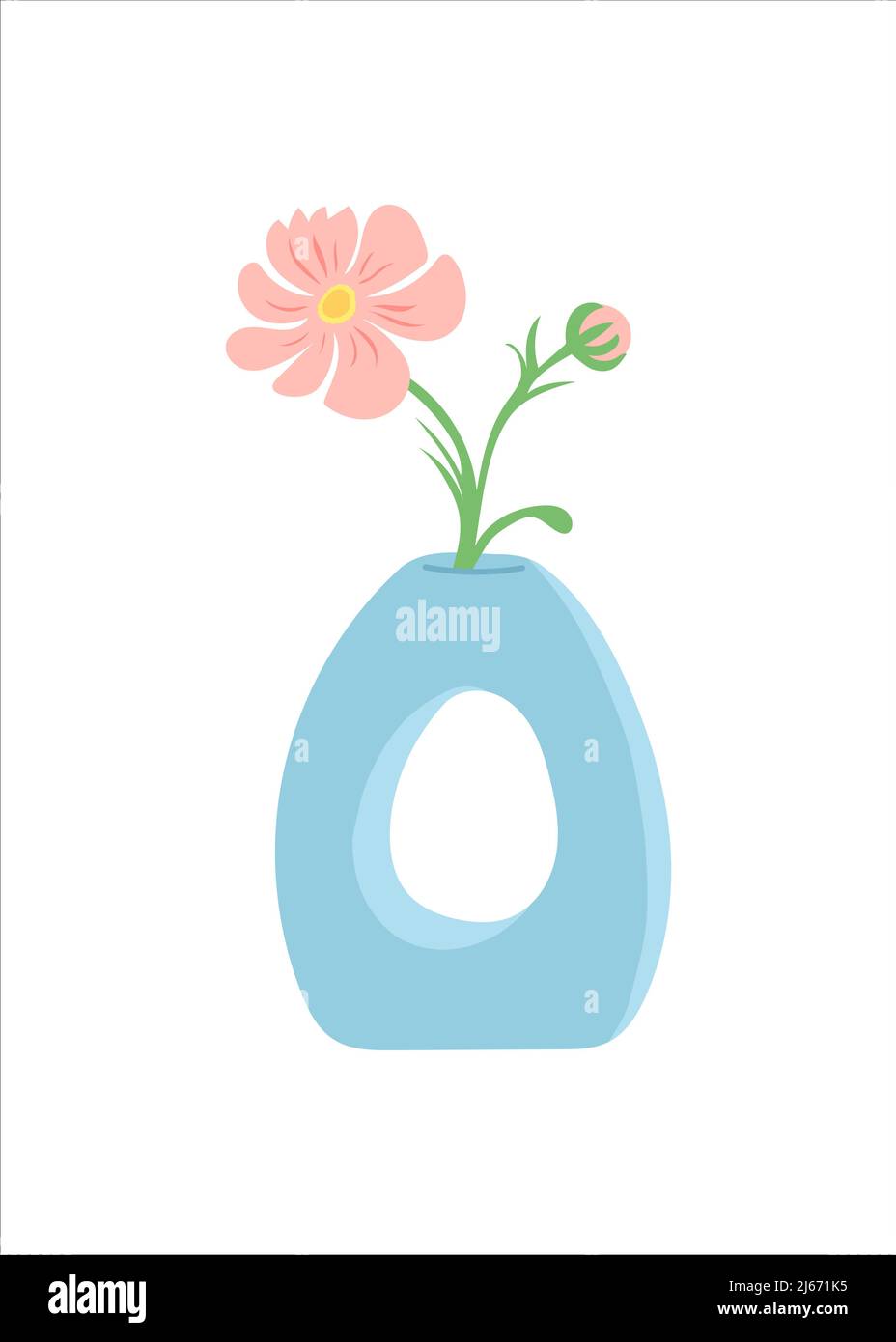 Flower in vase, simple flat design vector Stock Vector Image & Art - Alamy