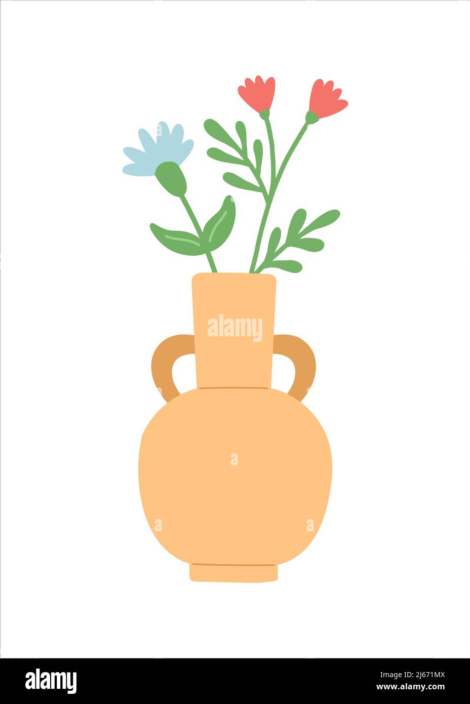 Flower in vase, simple flat design vector Stock Vector Image & Art - Alamy