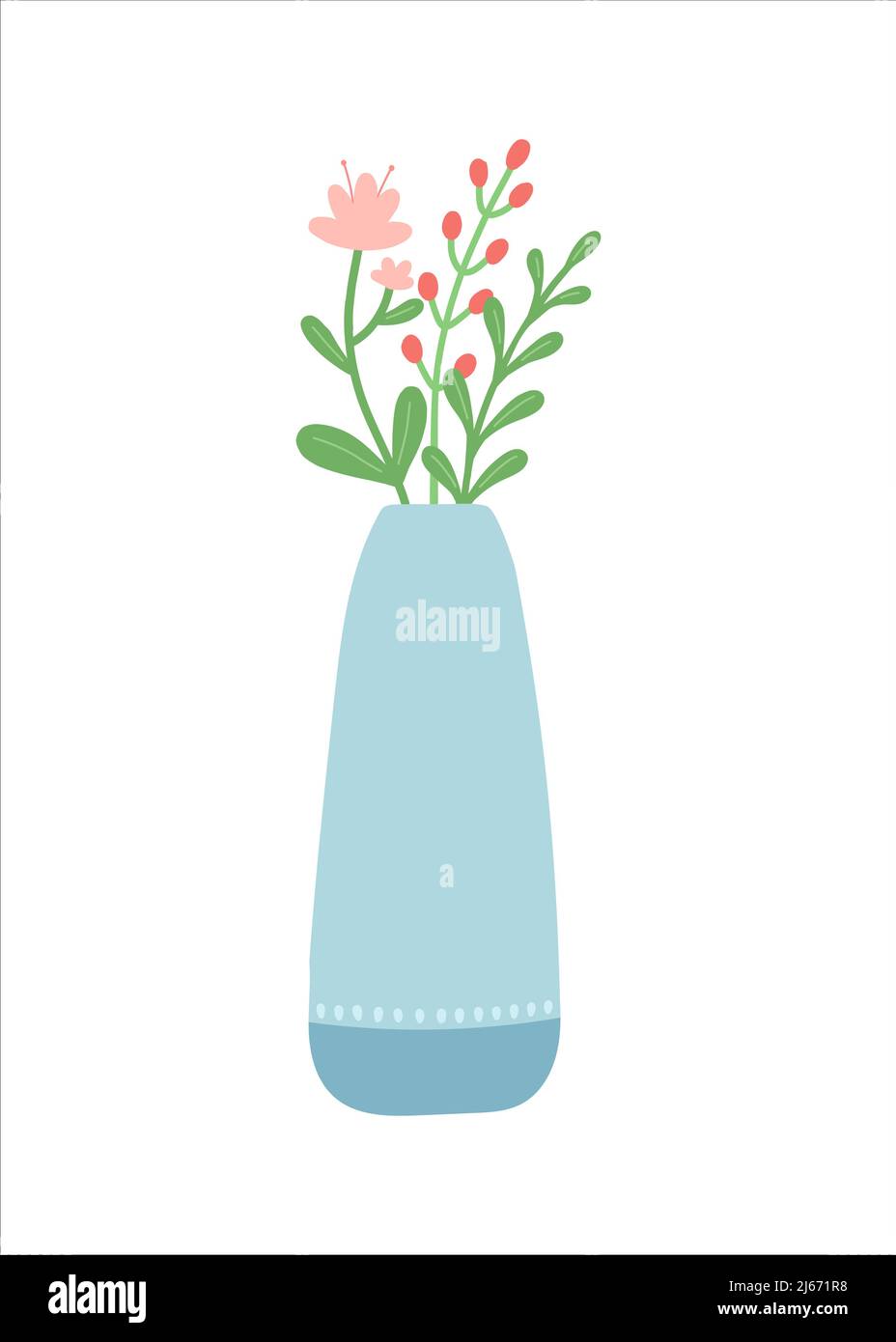 Flower in vase, simple flat design vector Stock Vector Image & Art - Alamy