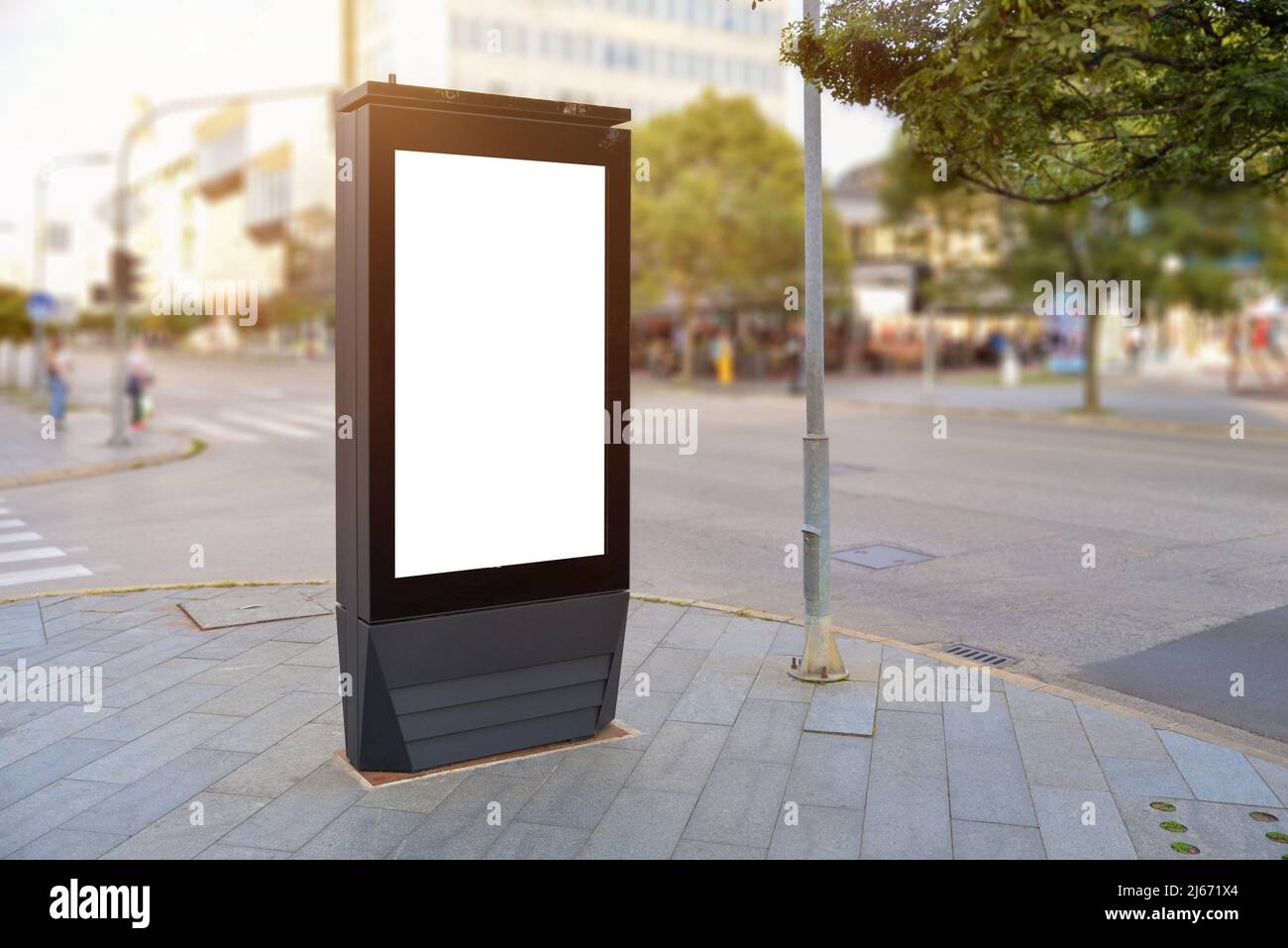 Street city light poster mockup. Isolated screen in white for poster ...