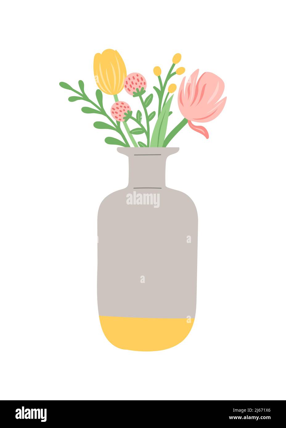 Flower in vase, simple flat design vector Stock Vector Image & Art - Alamy