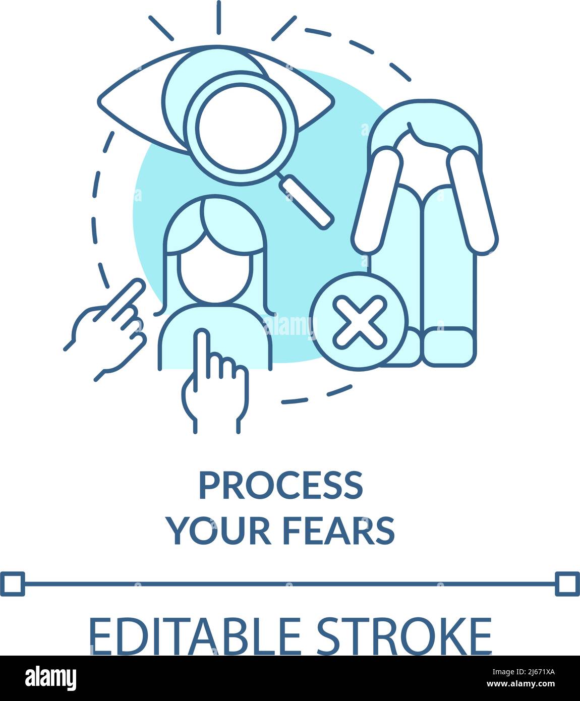 Process your fears turquoise concept icon Stock Vector Image & Art - Alamy