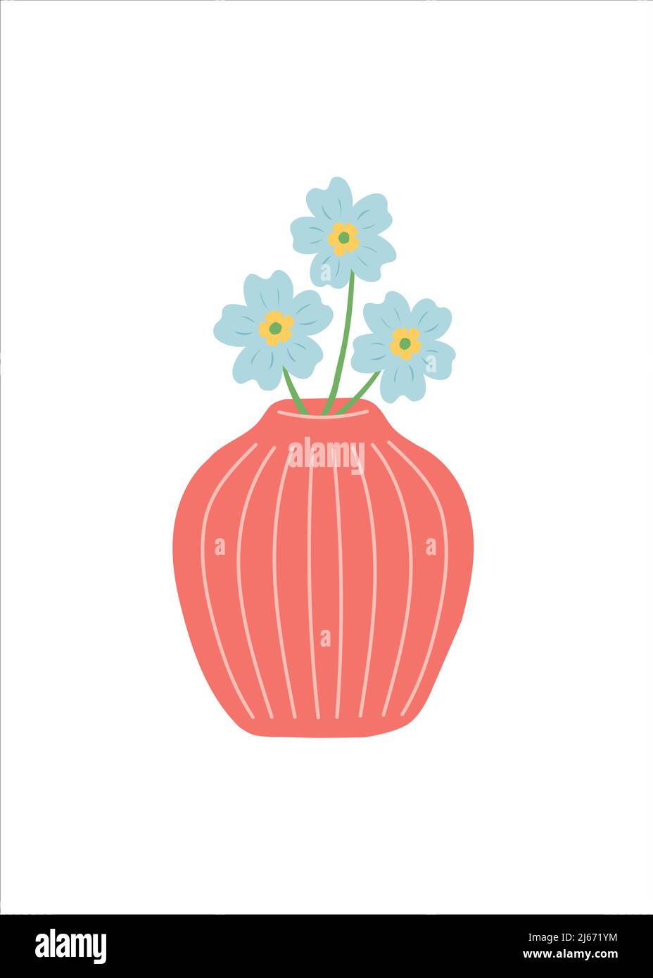 Flower in vase, simple flat design vector Stock Vector Image & Art - Alamy