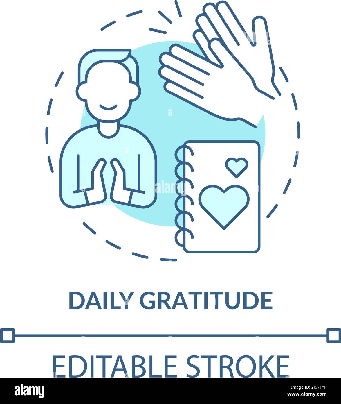 Daily gratitude turquoise concept icon Stock Vector Image & Art - Alamy