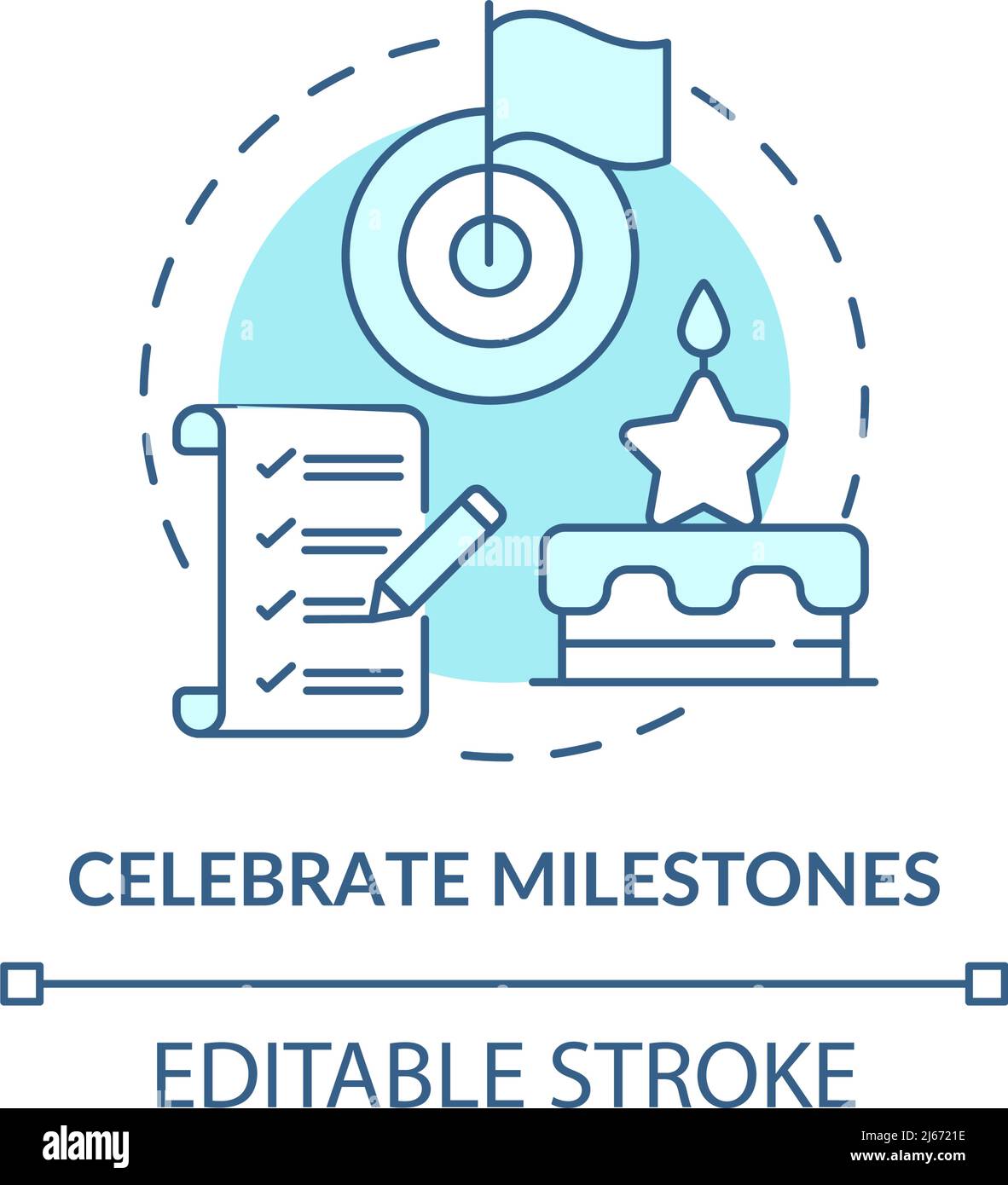 Celebrate milestones turquoise concept icon Stock Vector Image & Art ...