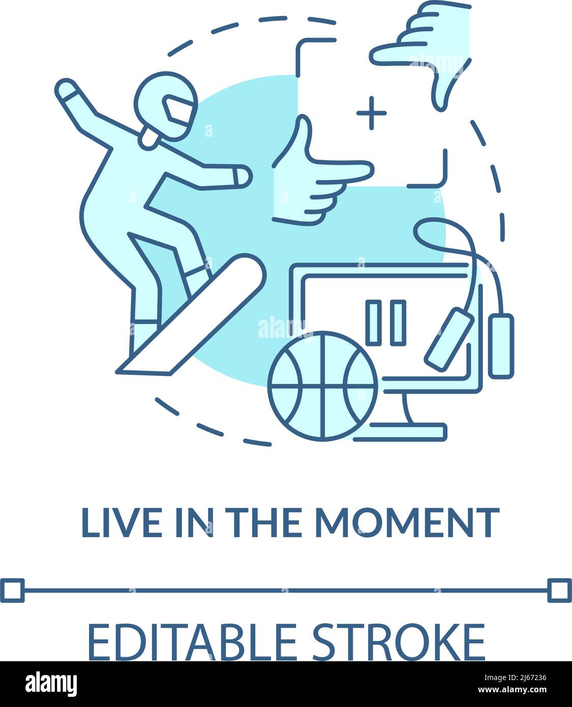 Live in present moment turquoise concept icon Stock Vector Image & Art ...