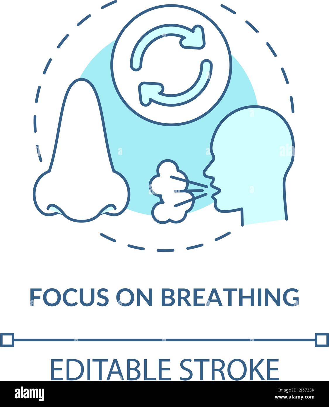 Focus on breathing turquoise concept icon Stock Vector Image & Art - Alamy
