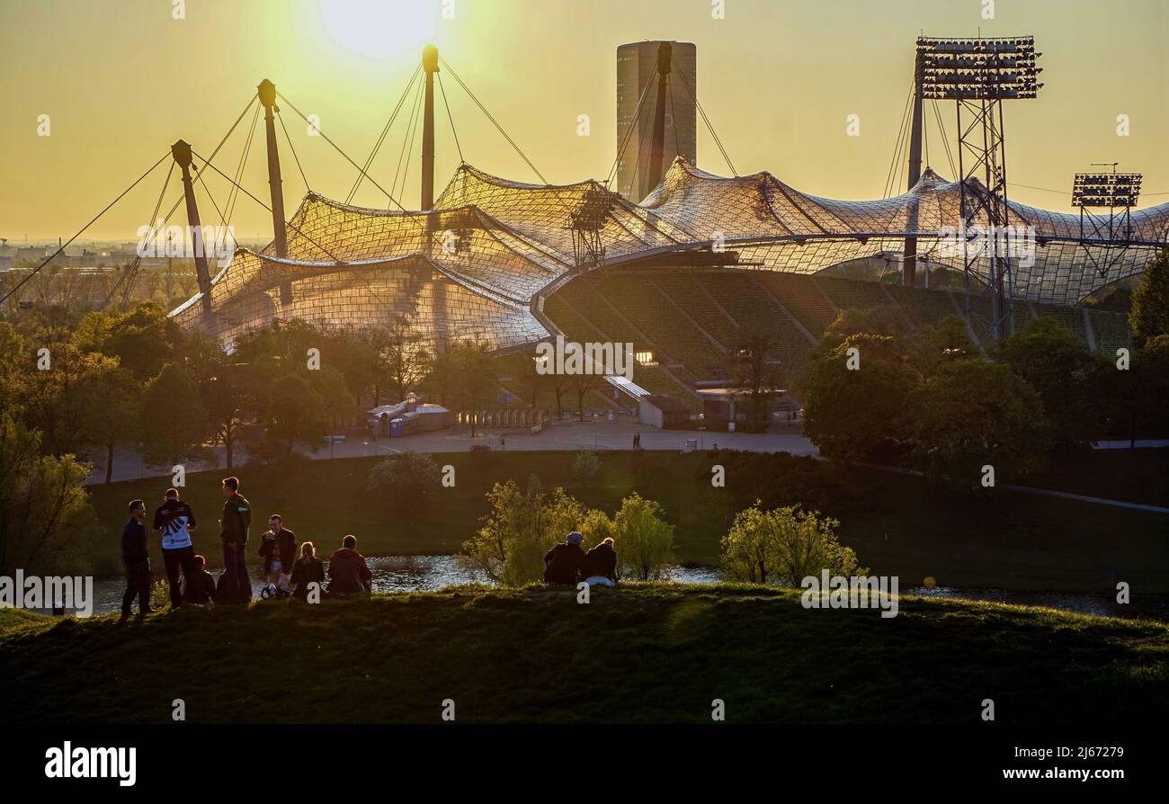 The famous roof of the Munich Olympic stadium designed by Behnisch and ...