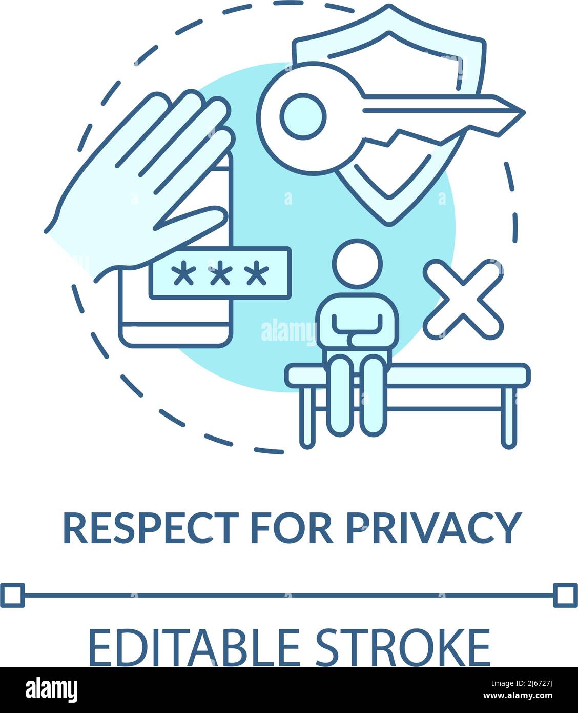 Respect for privacy turquoise concept icon Stock Vector Image & Art - Alamy