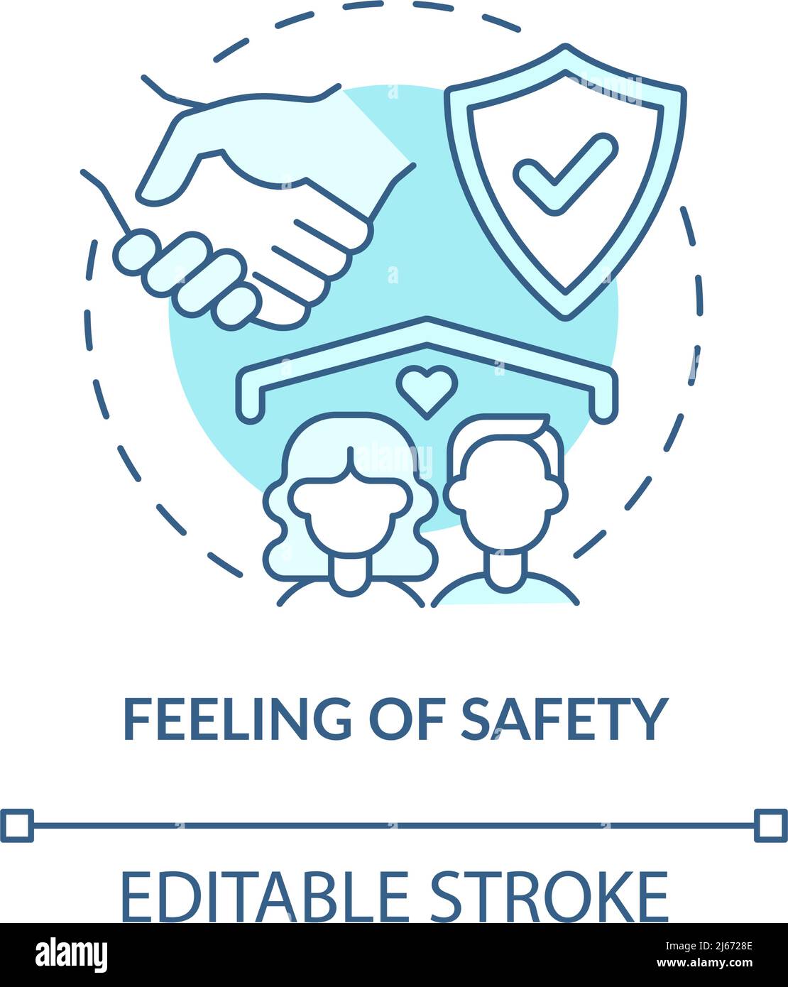 Feeling of safety turquoise concept icon Stock Vector Image & Art - Alamy