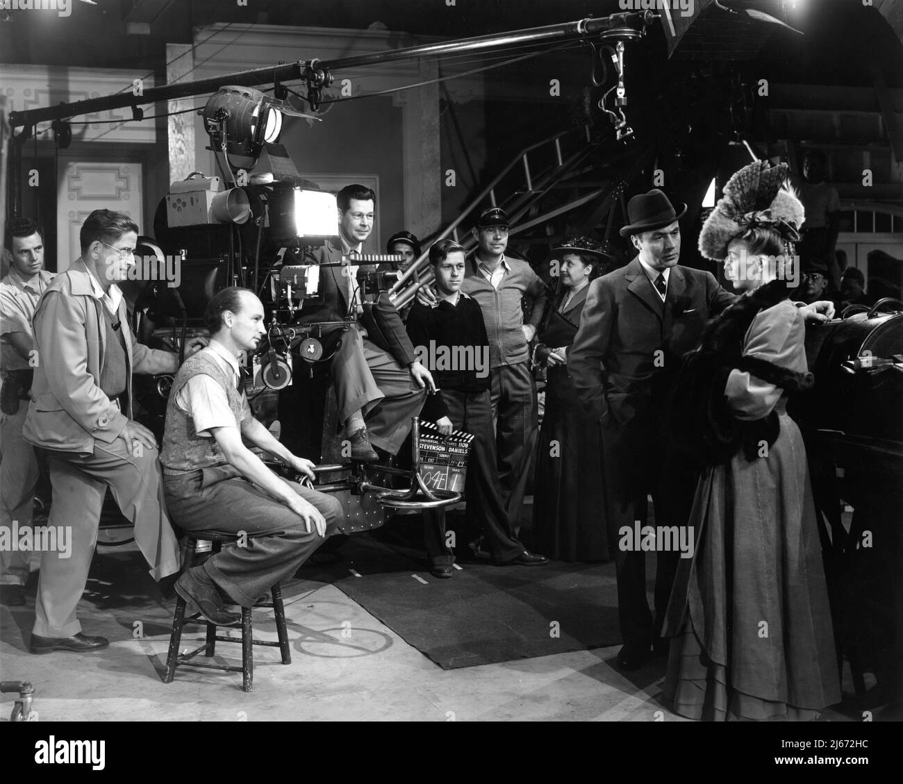 Director ROBERT STEVENSON and Movie Crew on set candid filming CHARLES ...