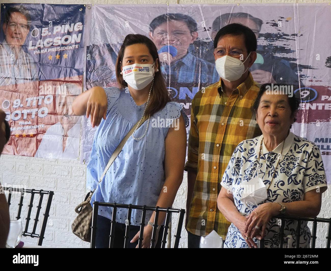 Malabon, Philippines. 28th Apr, 2022. Senator Panfilo "Ping" Lacson ...