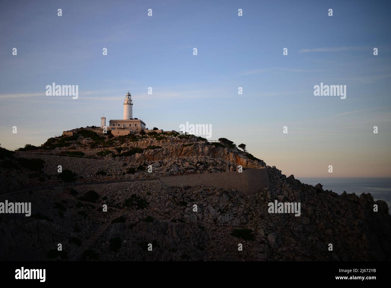 Sunset from Cap de Formentor lighthouse, Mallorca, Spain Stock Photo ...