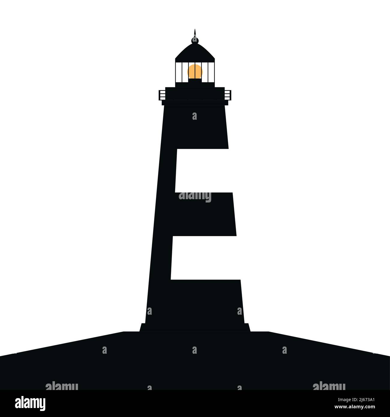 Silhouette lighthouse on shore Stock Vector Images - Alamy