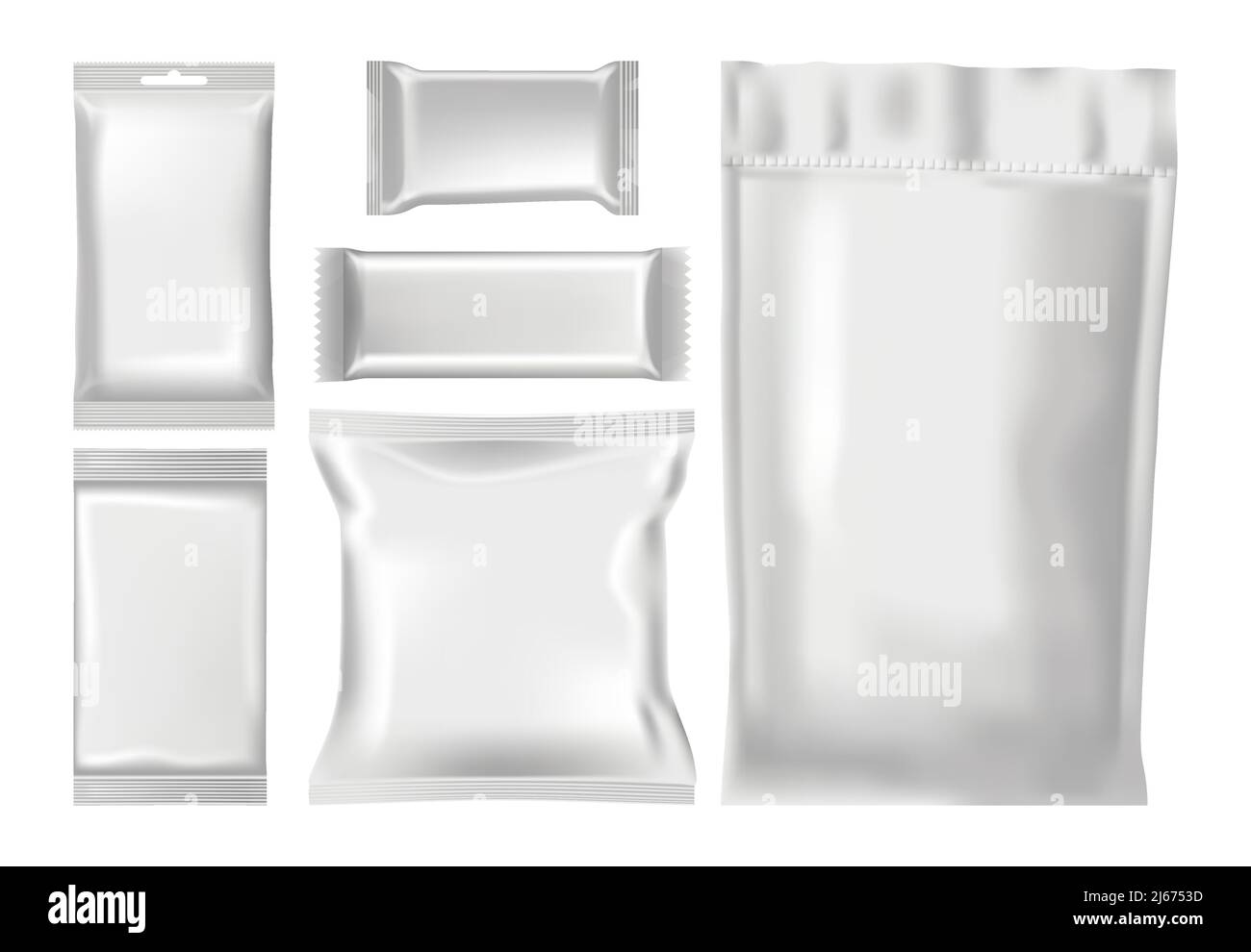 Set of Blank Product Packages on white background, realistic vector ...