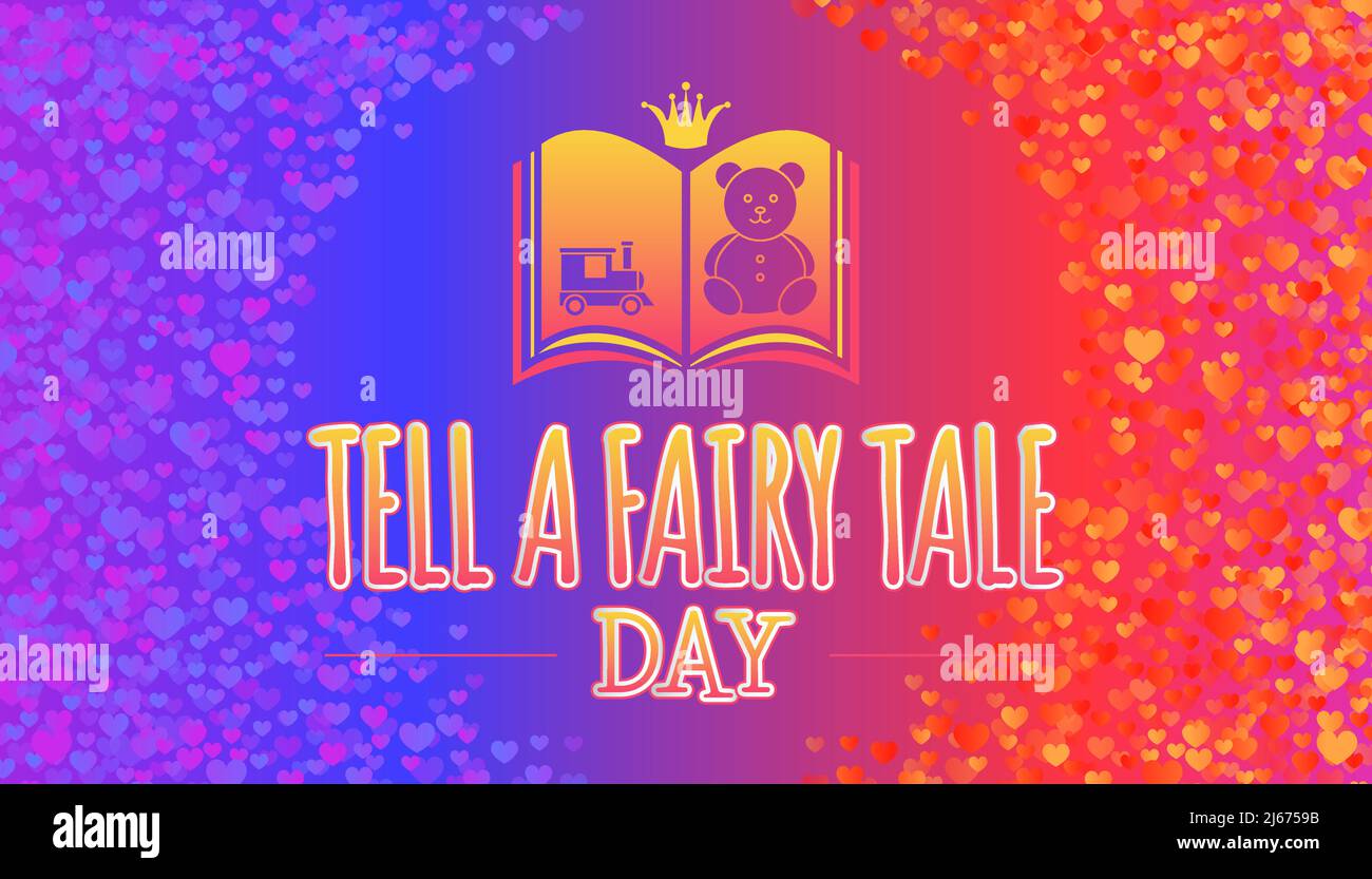 Tell a Fairy Tale Day Cartoon Style Illustration Design with Children's ...