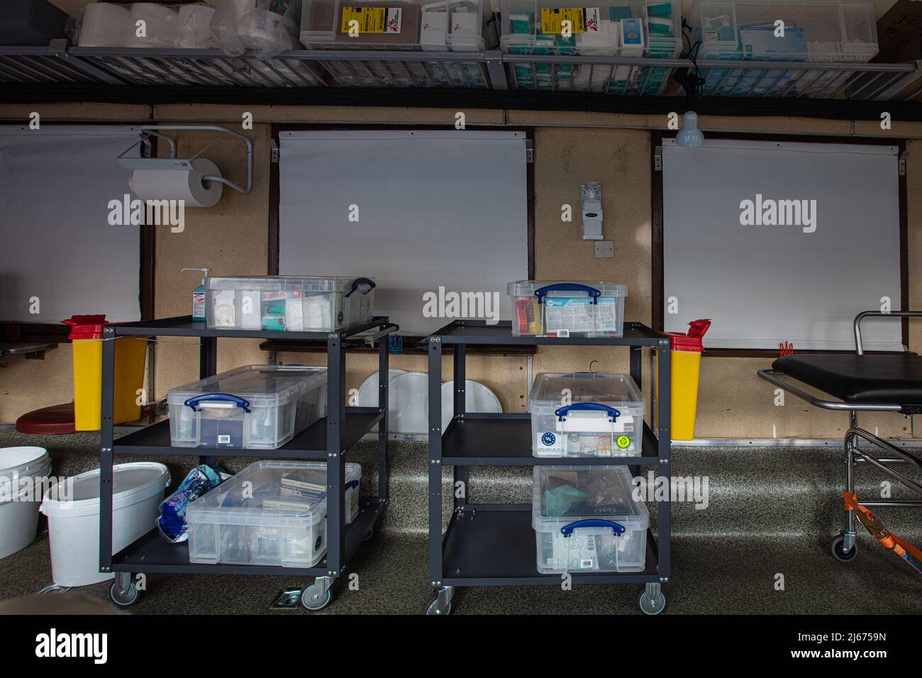 Lviv, Ukraine - April 26, 2022: New re-equipped evacuation medical ...