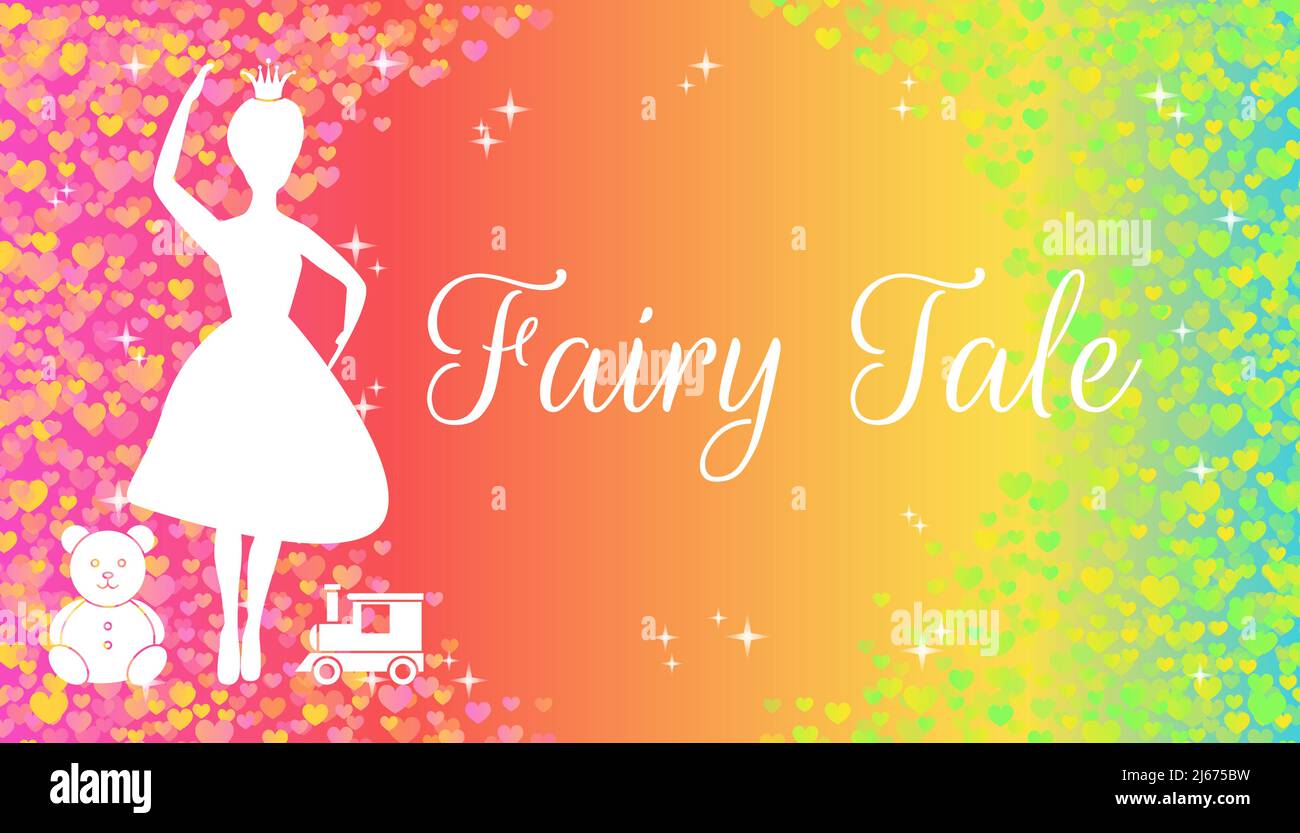 Colorful Fairy Tale Vector Illustration Design With Princess Bear And