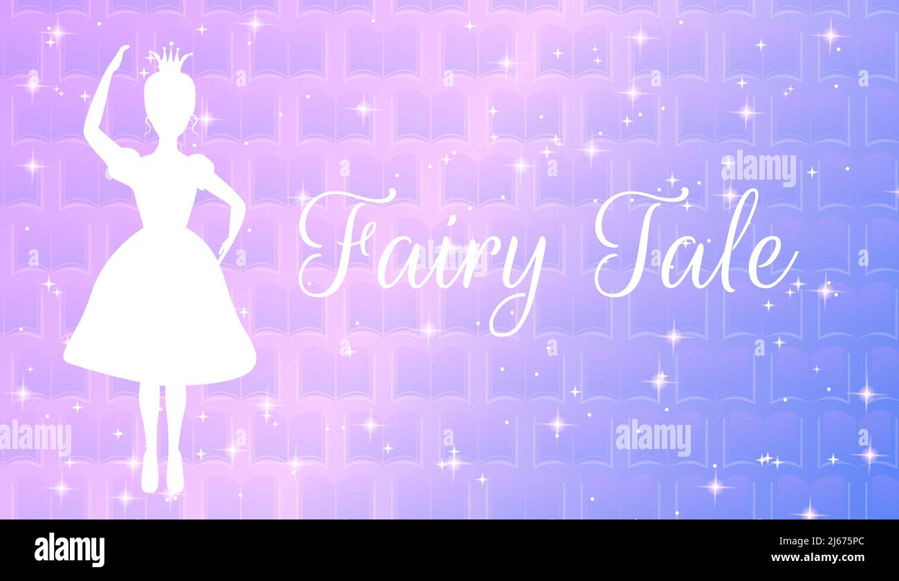 Magical Fairy Tale Purple Illustration Design with Book Background and ...