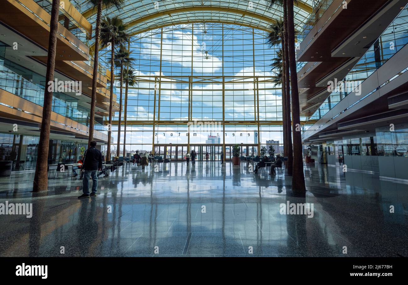 atrium of the Renaissance Center (or GM Renaissance Center and ...