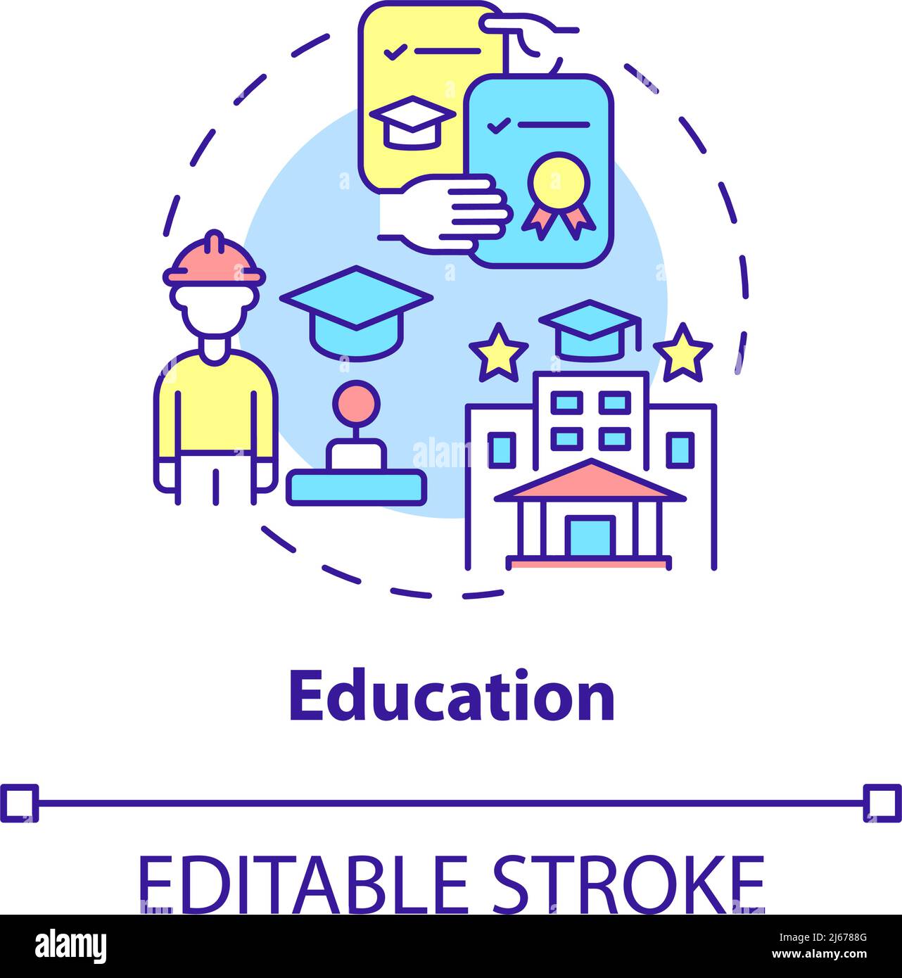 Education concept icon Stock Vector Image & Art - Alamy