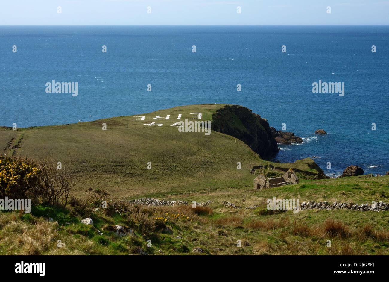 Crohy head World War Two Look Out Post (LOP) and EIRE sign, 74, Maghery ...