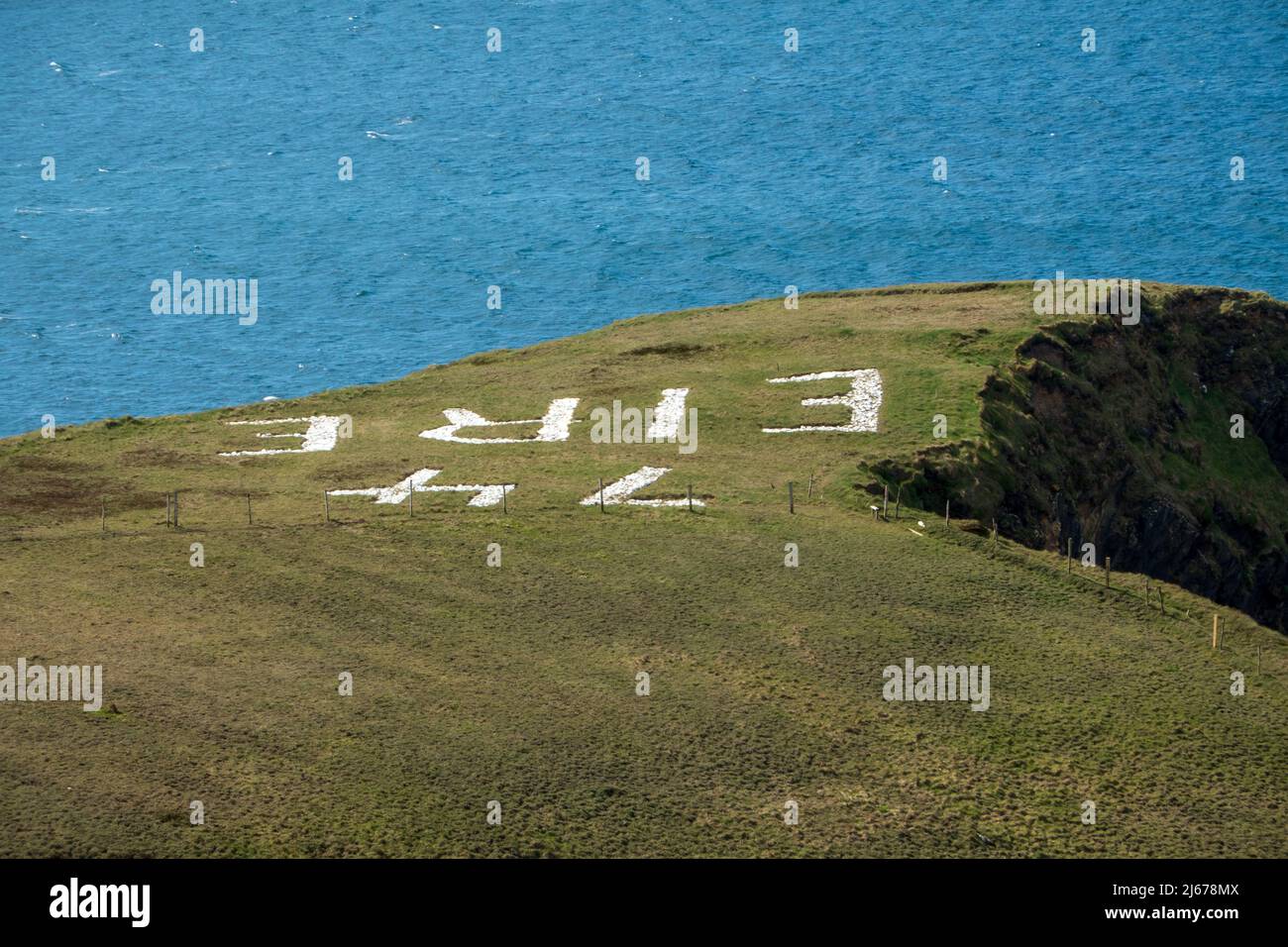 Crohy head World War Two Look Out Post (LOP) and EIRE sign, 74, Maghery ...