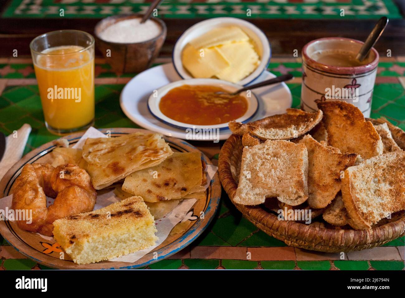 Traditional breakfast in Chefchouen, Morocco Stock Photo - Alamy