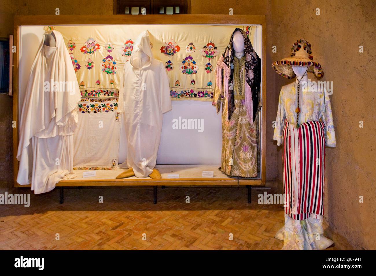 Traditional clothing in the Ethnographic Museum at Chefchaouen, Morocco ...